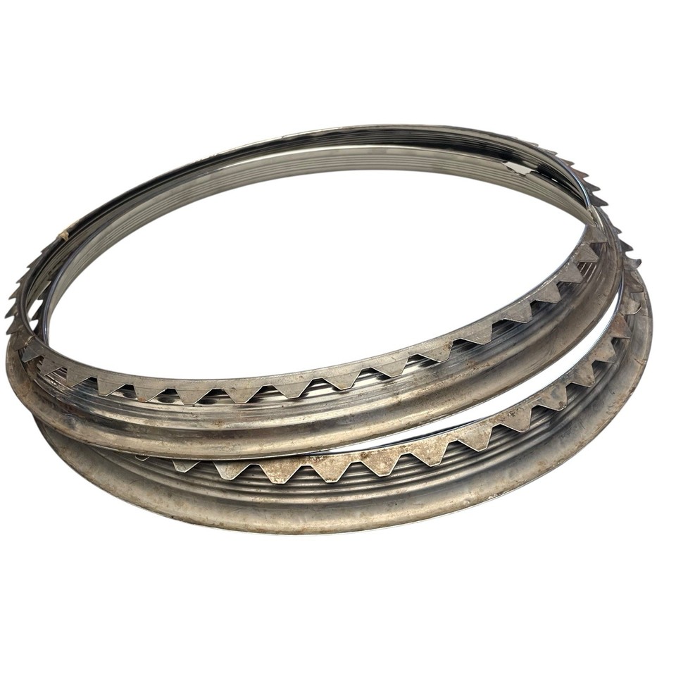 Pair of Vintage Ford Chevy Dodge Chrome 15 inch Beauty Ring W Ribs Rim ...