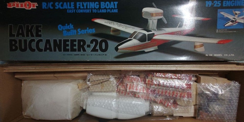 OK Model PILOT Radio Control Balsa kit Airplane Lake Buccaneer-20 F/S ...