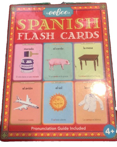 eeBoo's Spanish Vocabulary Flash Cards for Kids, Multicolor | eBay