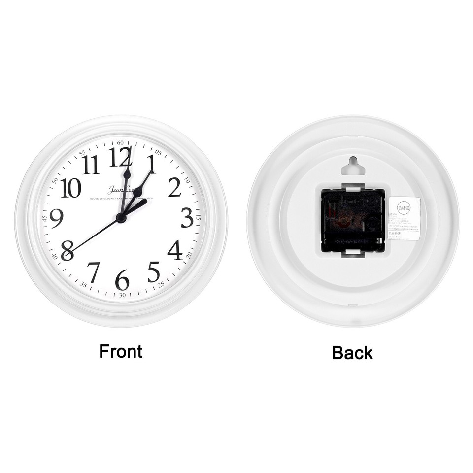 8 Inch Wall Clock, Quartz Battery Operated Silent Round Wall Clocks ...