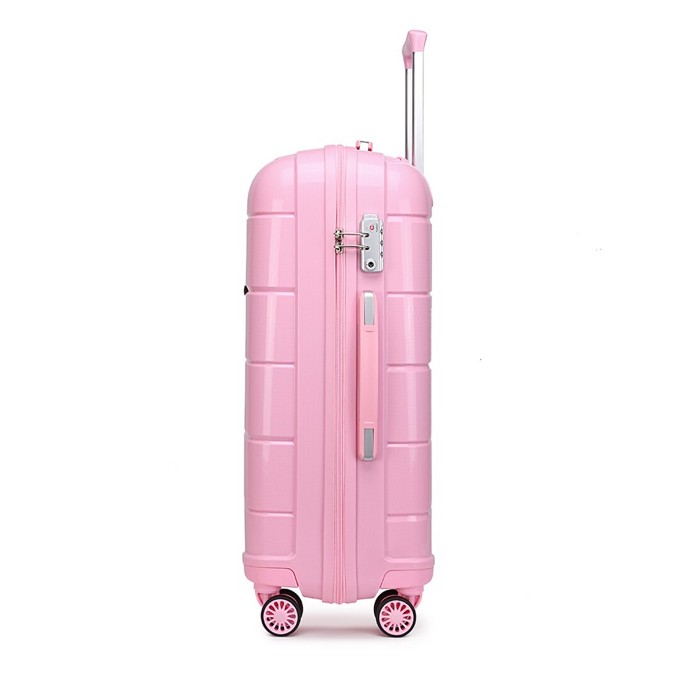 Pink 20/24/28Inch Hard Shell Suitcase Set Cabin Hand PP Luggage Travel ...