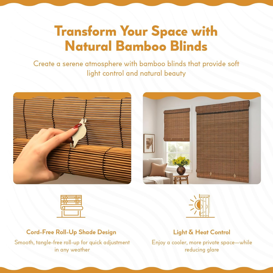 Cord Free Bamboo Shades for Porch, Patio & Sunroom - Imperial ...