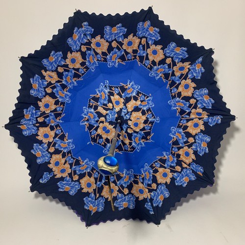 Antique VTG Victorian Style Double Layer Parasol Umbrella w/ Jewel ...