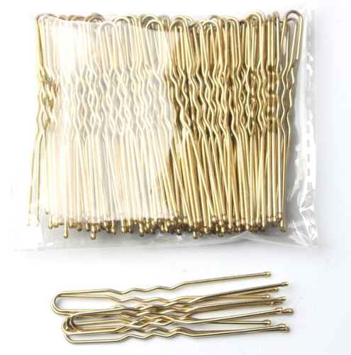 U Shaped Hairpins Ripple Pin, Bun Pins, Hair clips Grips, Dance - Gold ...