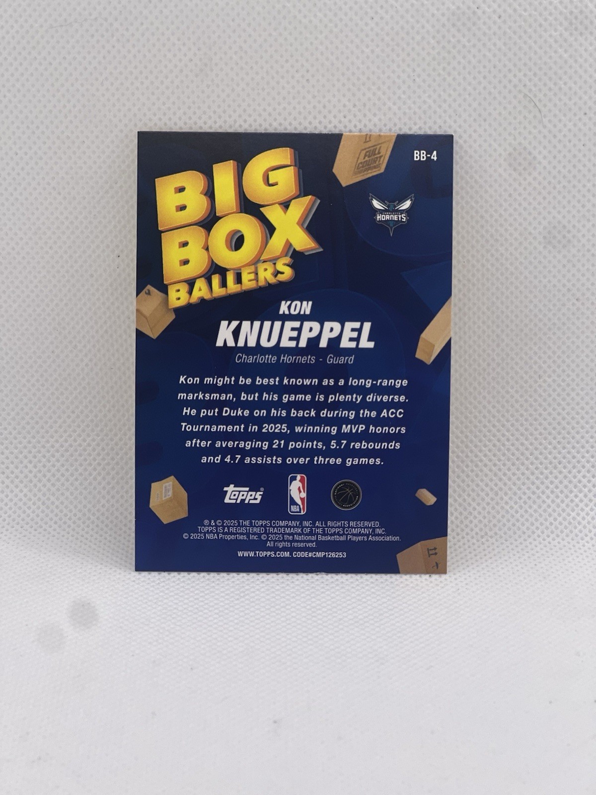 2025-26 Topps Kon Knueppel Big Box Ballers - Rookie - Duke