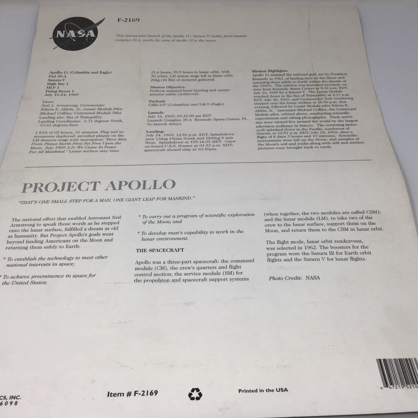 Vintage NASA Poster Launch of the Apollo 11 / Saturn V Signed by Tom ...