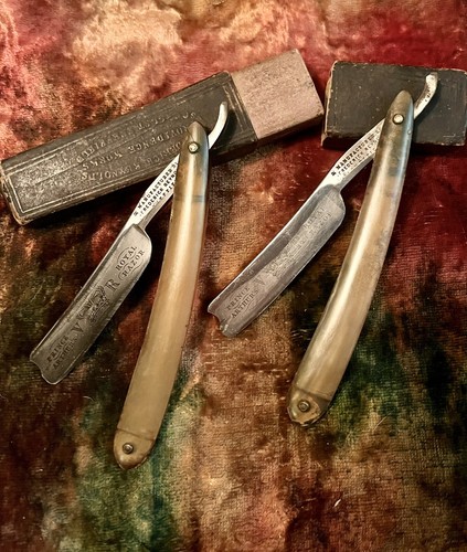 FREDERICK REYNOLDS SHEFFIELD STRAIGHT RAZOR DOUBLE SET PRINCE ARTHUR ...