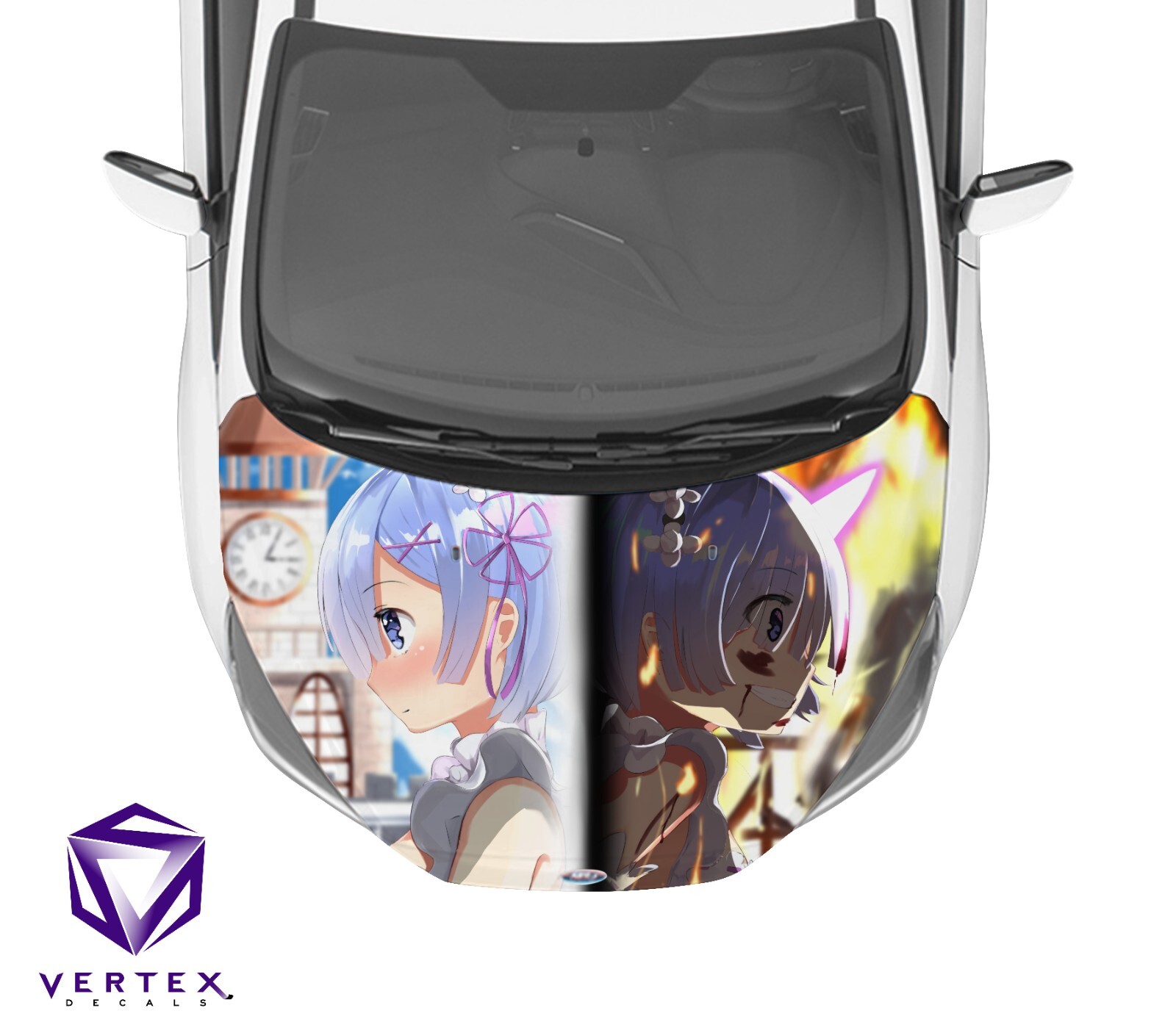 Rem Re:Zero Anime Hood Wrap Weatherproof Vinyl Decal 50" X 60" | eBay