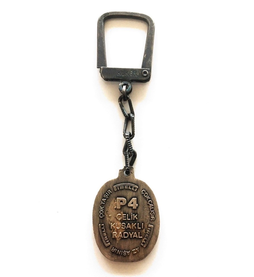 Vintage Collectible Pirelli Tires Advertising Tire Keychain KeyRing ...