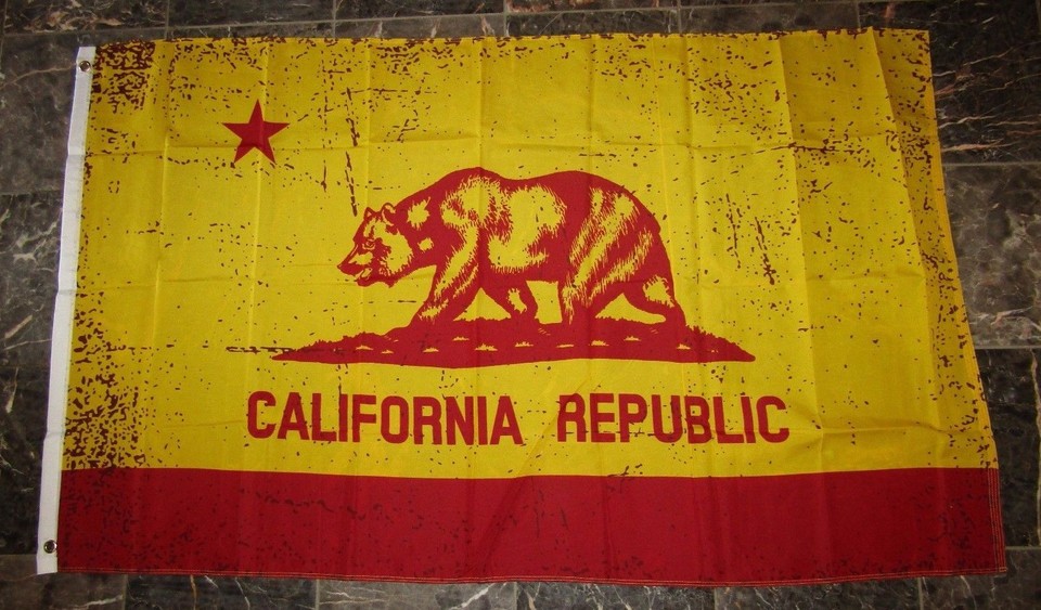 3x5 Red and Gold California State Flag Republic CA Outdoor Garden ...