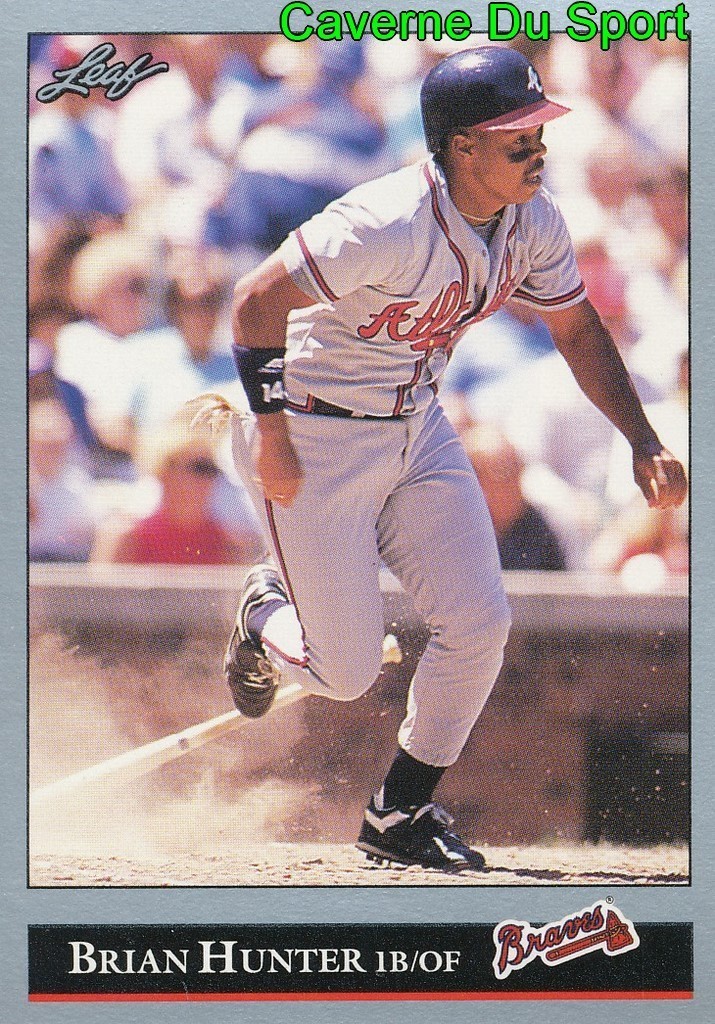374 BRIAN R. HUNTER ATLANTA BRAVES BASEBALL CARD LEAF 1992 | eBay