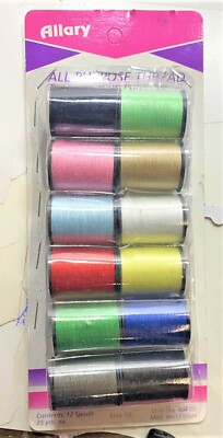 Allary 12 Spools All Purpose Thread, Assorted Colors | eBay