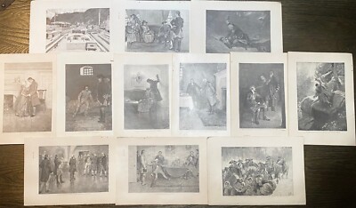 Original c1890s HOWARD PYLE Engravings Lot12~Colonial Life ...