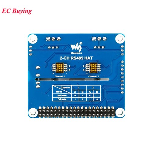 2-CH RS485 Expansion Shield HAT for RPI Raspberry Pi Zero W 3 Model B 4 ...