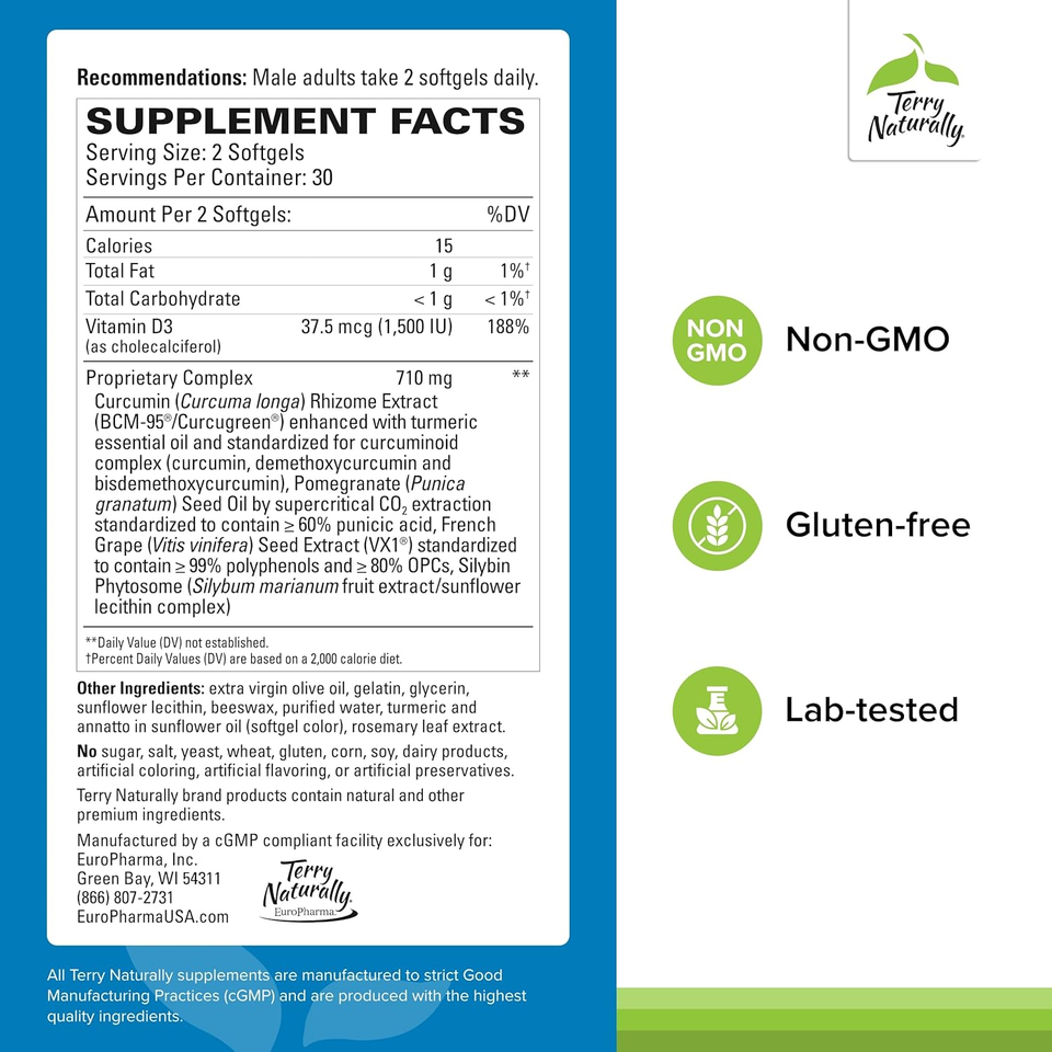 Terry Naturally Healthy PSA Levels, 60 Softgels Supports Prostate ...