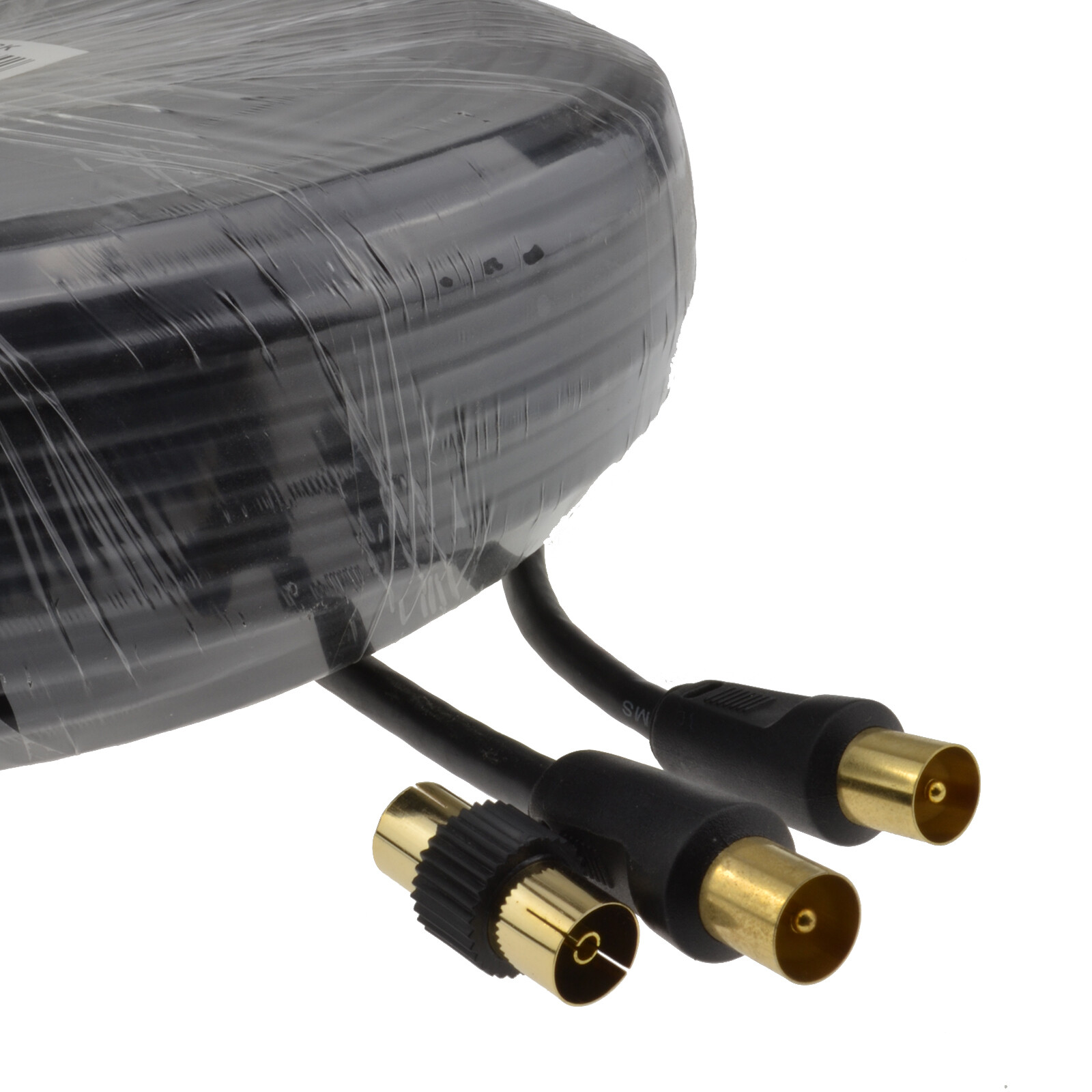 RF TV Coaxial Coax Aerial Cable Male to Male Plug Lead & Coupler 1m 2m ...