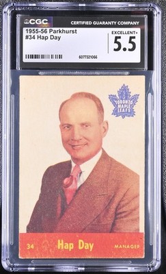 1955-56 Parkhurst #34 Hap Day Toronto Maple Leafs - CGC 5.5 Ex+ | eBay
