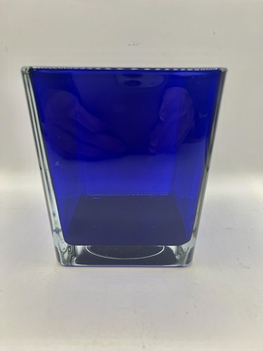 Cobalt Blue Glass Vase Planter made in Poland Square Design Teleflora 4 ...