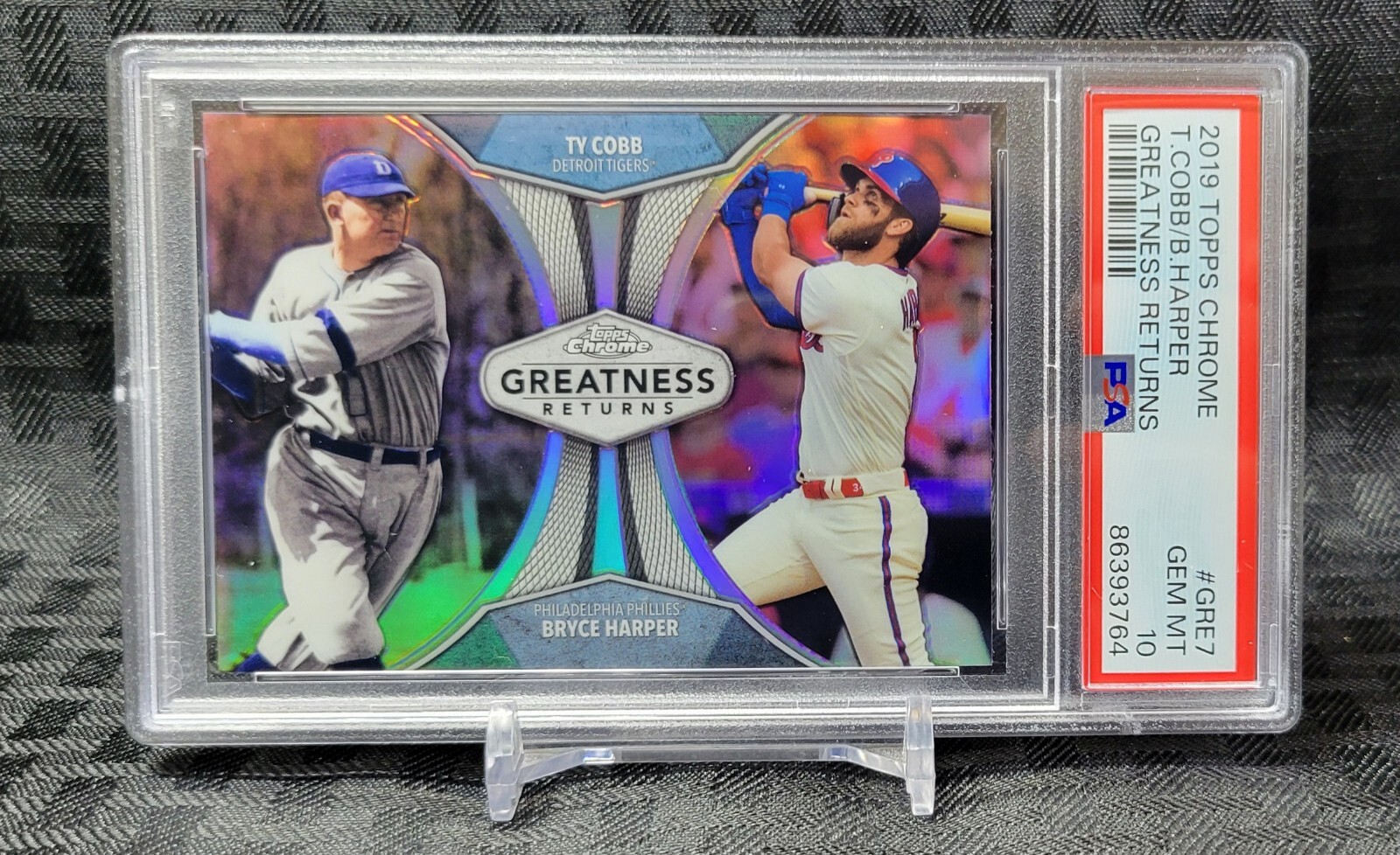 💎 2019 Topps Chrome Greatness Returns Ty Cobb Bryce Harper PSA 10 Gem 💎 ...