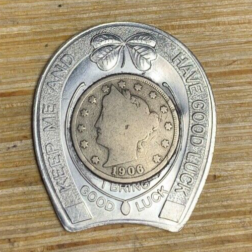 1906 Liberty "V" Nickel Encased Coin Token Lucky Charm Good Luck | eBay