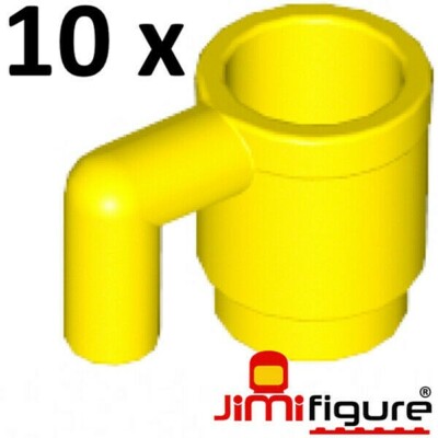 NEW 10 x LEGO Minifigure Utensil Cup Coffee Mug Yellow 3899 Genuine ...