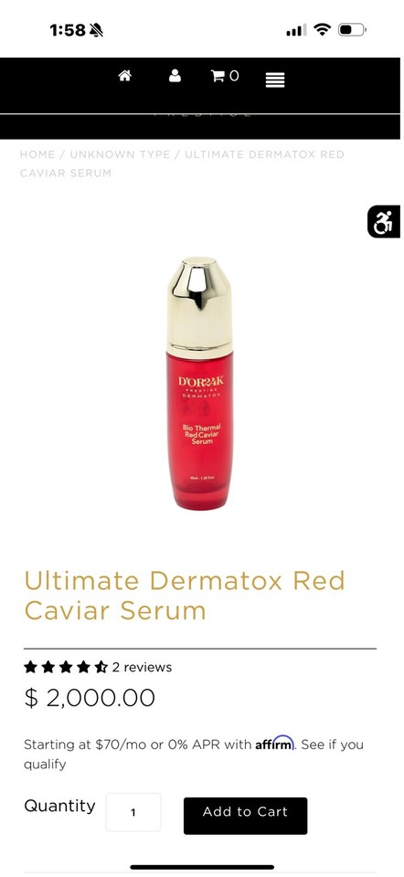 D'OR24K Prestige Bio Thermal Ultimate Dermatox Red Caviar Cream MSRP ...