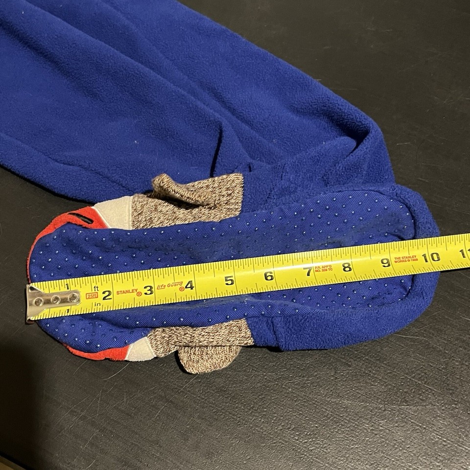 Nick & Nora Sock Monkey Footed Pjs Pajamas M Sleepwear Royal Blue ...