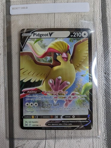 Pidgeot V 137/196 Ultra Rare Full Art Holo Foil Pokémon Lost Origin TCG ...