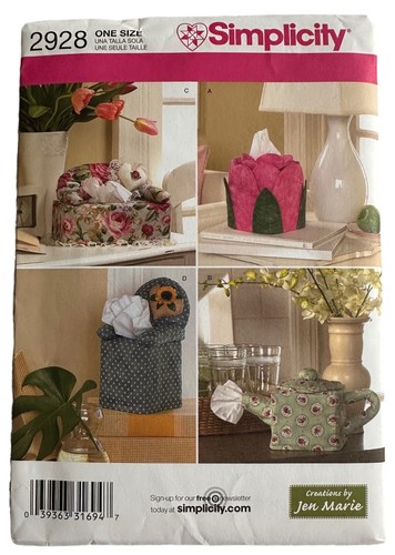 Simplicity 2928 Fabric Tissue Box Covers Teapot Couch Chair Tulip Uncut ...