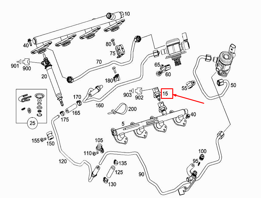 MERCEDES-BENZ A W177 Fuel Pressure Sensor A2569050200 NEW GENUINE | eBay UK