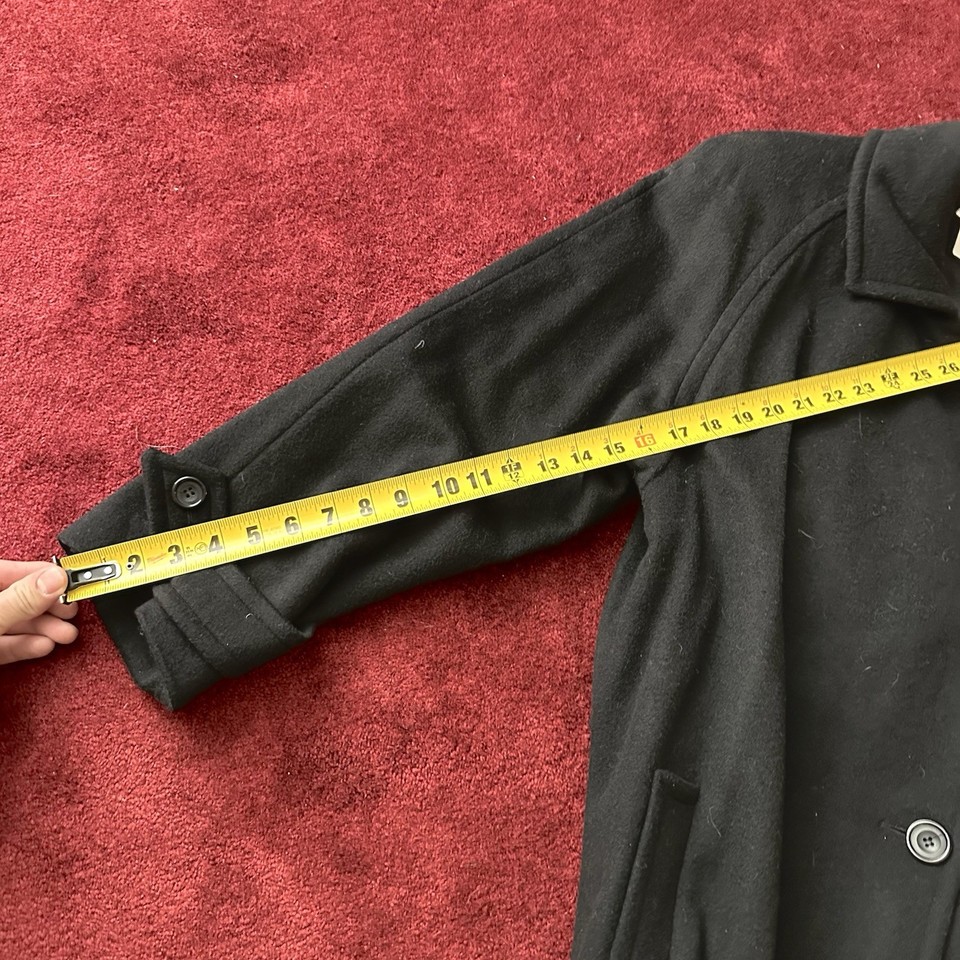 VTG Countess Sara Wool Cashmere Long Black Double Breasted Overcoat ...