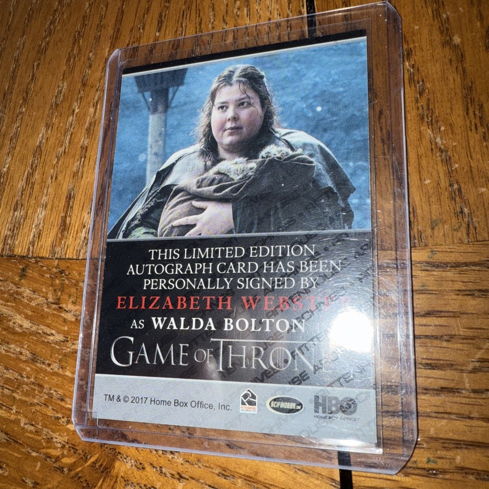 2017 Game of Thrones Season 6 Elizabeth Webster Walda Bolton Autograph | eBay