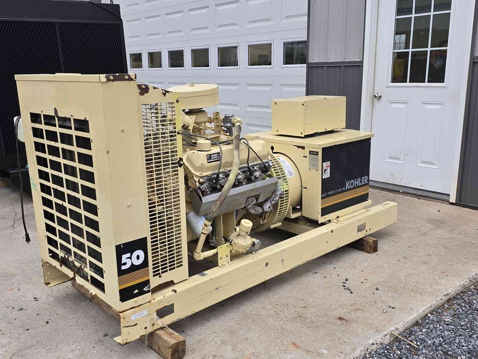 50KW Kohler 50RZ82 Ford Nat Gas LP Generator 1&3PH '94 1293Hrs TESTED ...