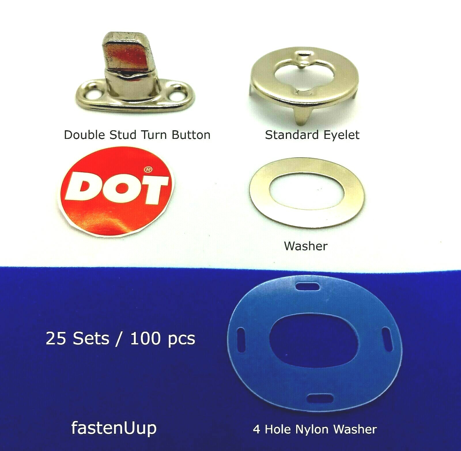 25 DOT Common Sense Twist Turn Button Fasteners - Double Stud 8MM SETS ...