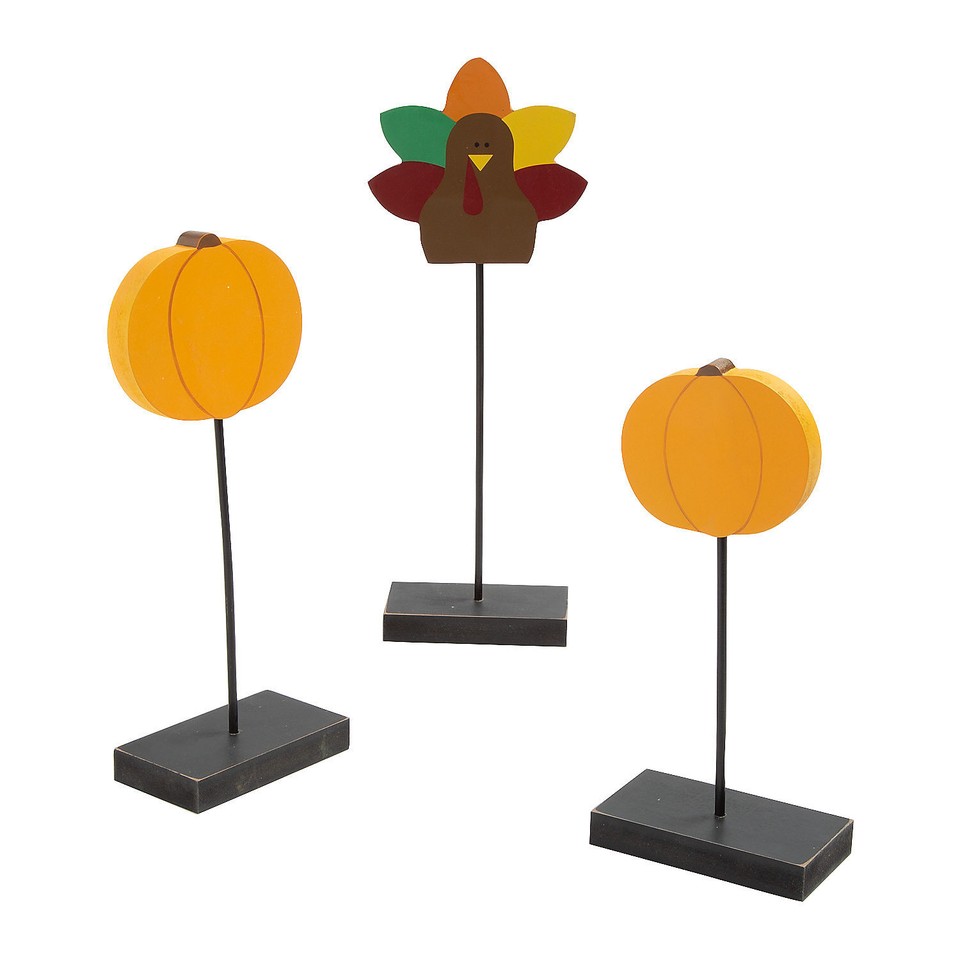 Fun Express Thanksgiving Pedestal Tabletop Decorations - 3 Pc. | eBay