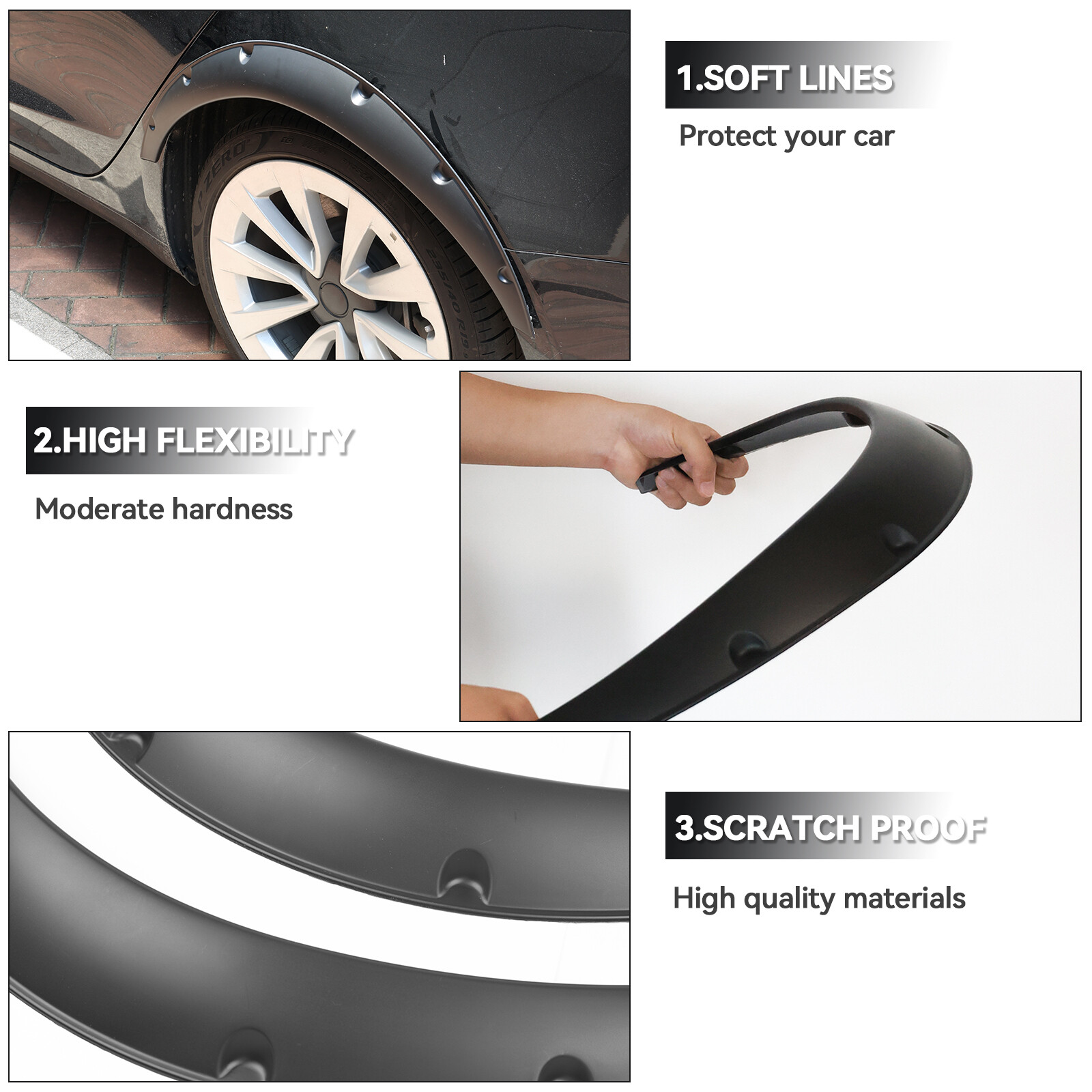 Nissan Frontier 4PCS Car Flexible Fender Flares Wide Body Kit Wheel ...