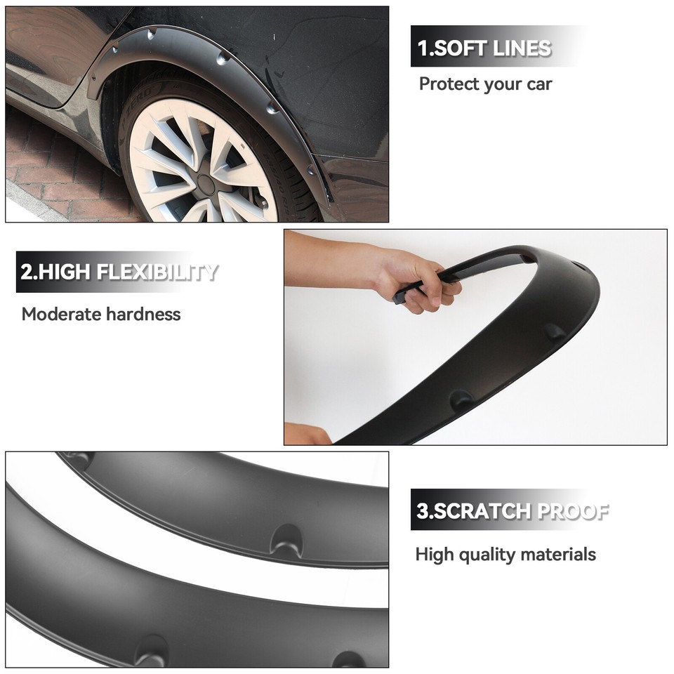 Nissan Frontier 4PCS Car Flexible Fender Flares Wide Body Kit Wheel ...