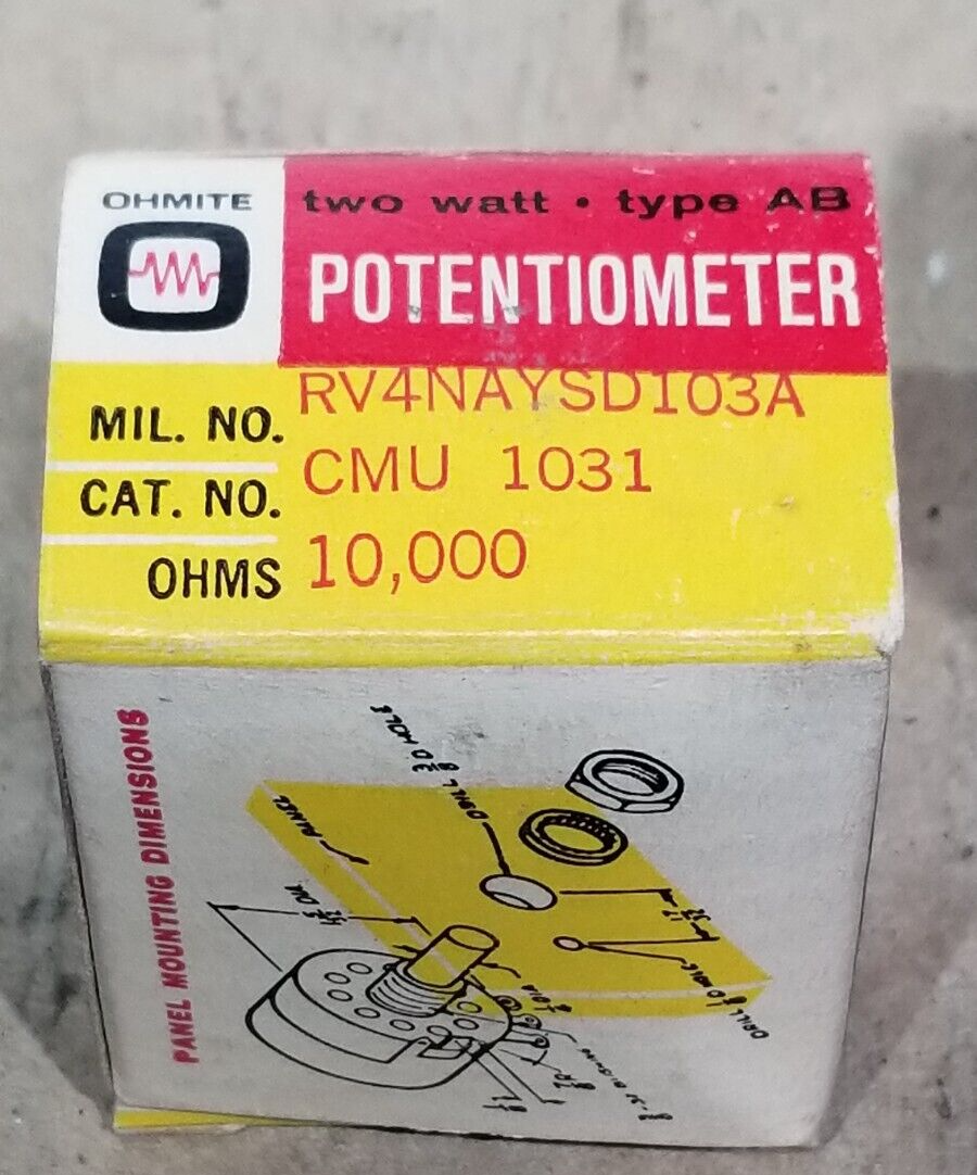 Ohmite RV4NAYSD103A Type AB Cmu1031 10 K Ohm Potentiometer for sale ...