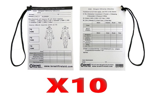 10x Tactical Combat Casualty Care Card Treatment Documentation Wound ...