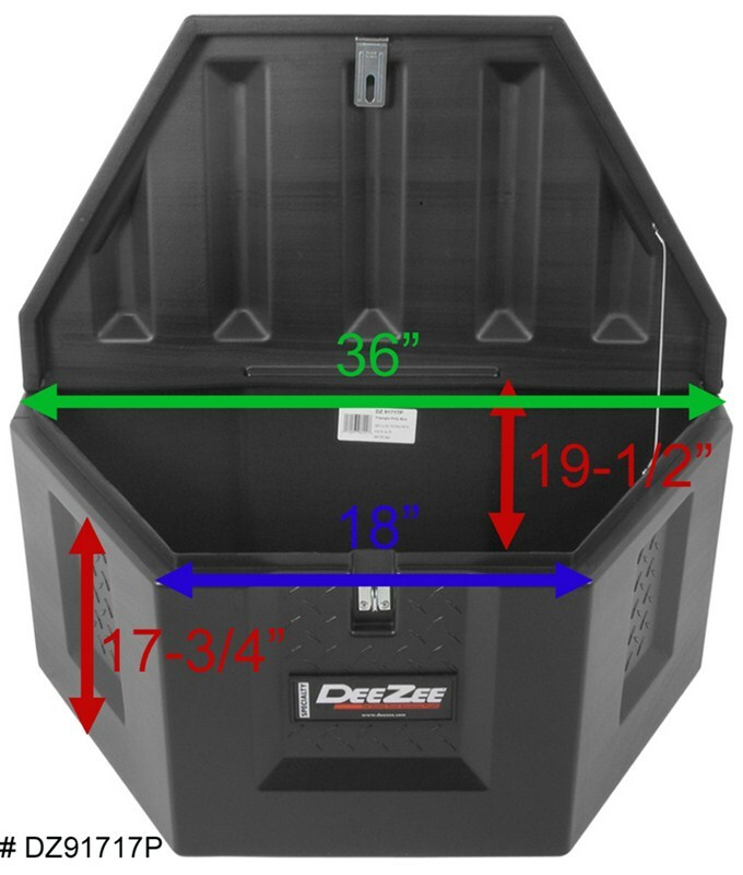 Dee Zee DZ91717P Poly Triangle Trailer Storage Box Black New Free ...