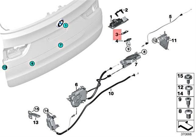 BMW OEM 04-16 X3 Liftgate Tailgate-striker Lock Plate 51213413393 for ...