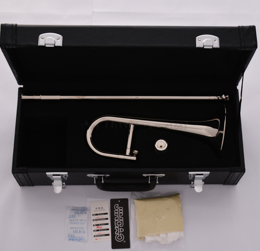 TOP New JINBAO Silver nickel Slide Trumpet Bb Soprano Trombone Horn ...