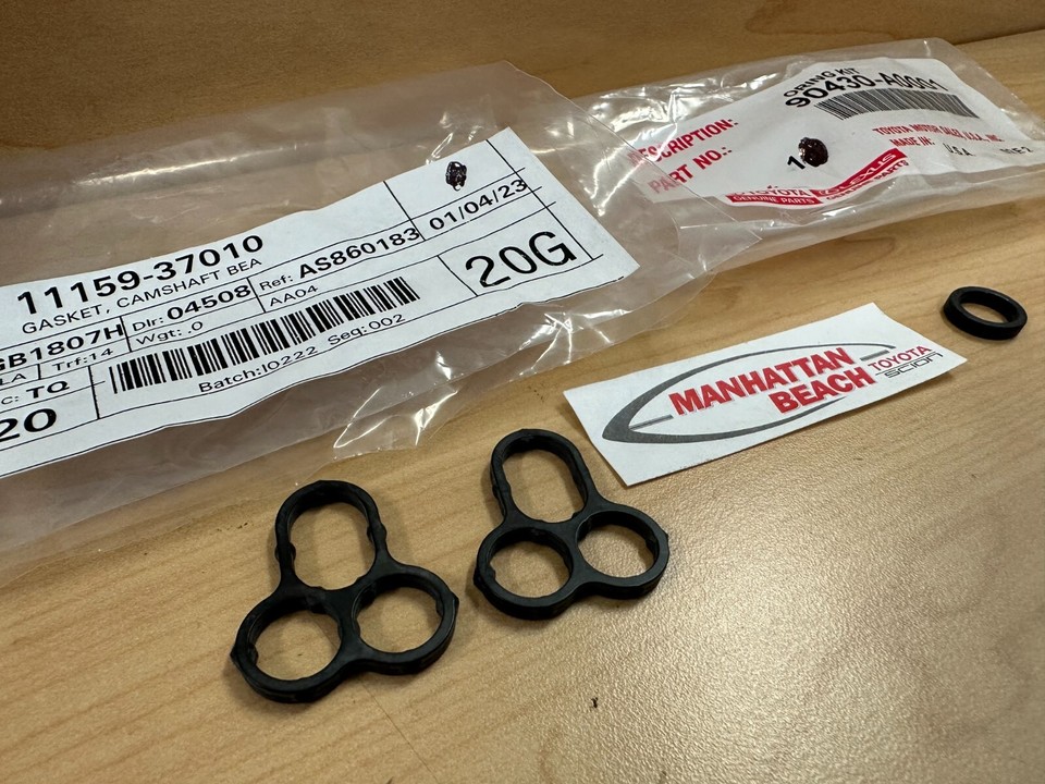 OEM Toyota Camshaft Bearing Cap Oil Hole Gaskets QT=2, 11159-37010 ...