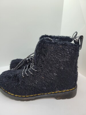 Dr. Martens 1460 PASCAL J TINSEL FUR LACE UP BOOTS WOMENS US SIZE 5 NEW ...