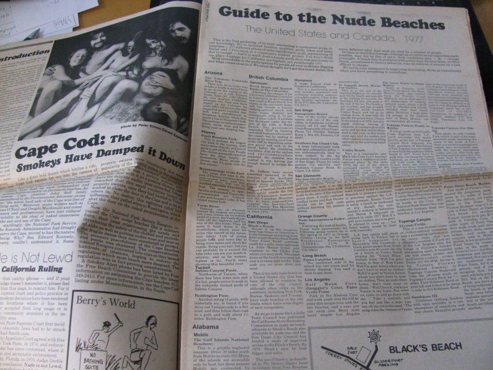1977 FREE BEACHES NUDIST NUDE NATURIST COMPLETE NEWPAPER 16 PG LOCATIONS REDUCED | eBay