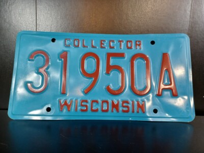 Vintage Single Wisconsin Collector License Plate 31950A | eBay