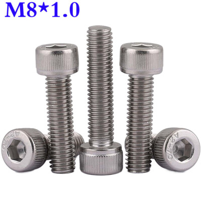 M8 x 1.0 Fine Thread 304 Stainless Steel Socket Head Cap Screws Allen ...