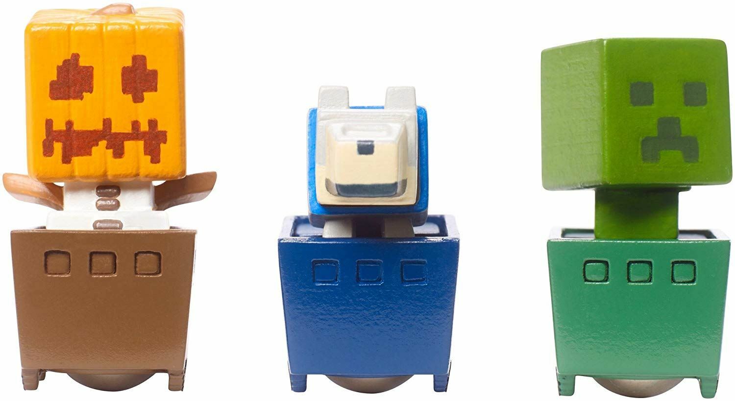 Minecraft FFK79 Minecart Snow Golem, Creeper, Wolf 3 Pack Figure Toy ...