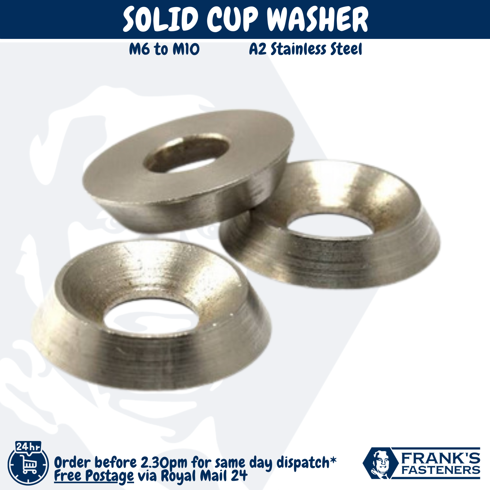M5 M6 M8 CUP COUNTERSUNK SCREW SOLID FINISHING WASHER A2 304 STAINLESS ...