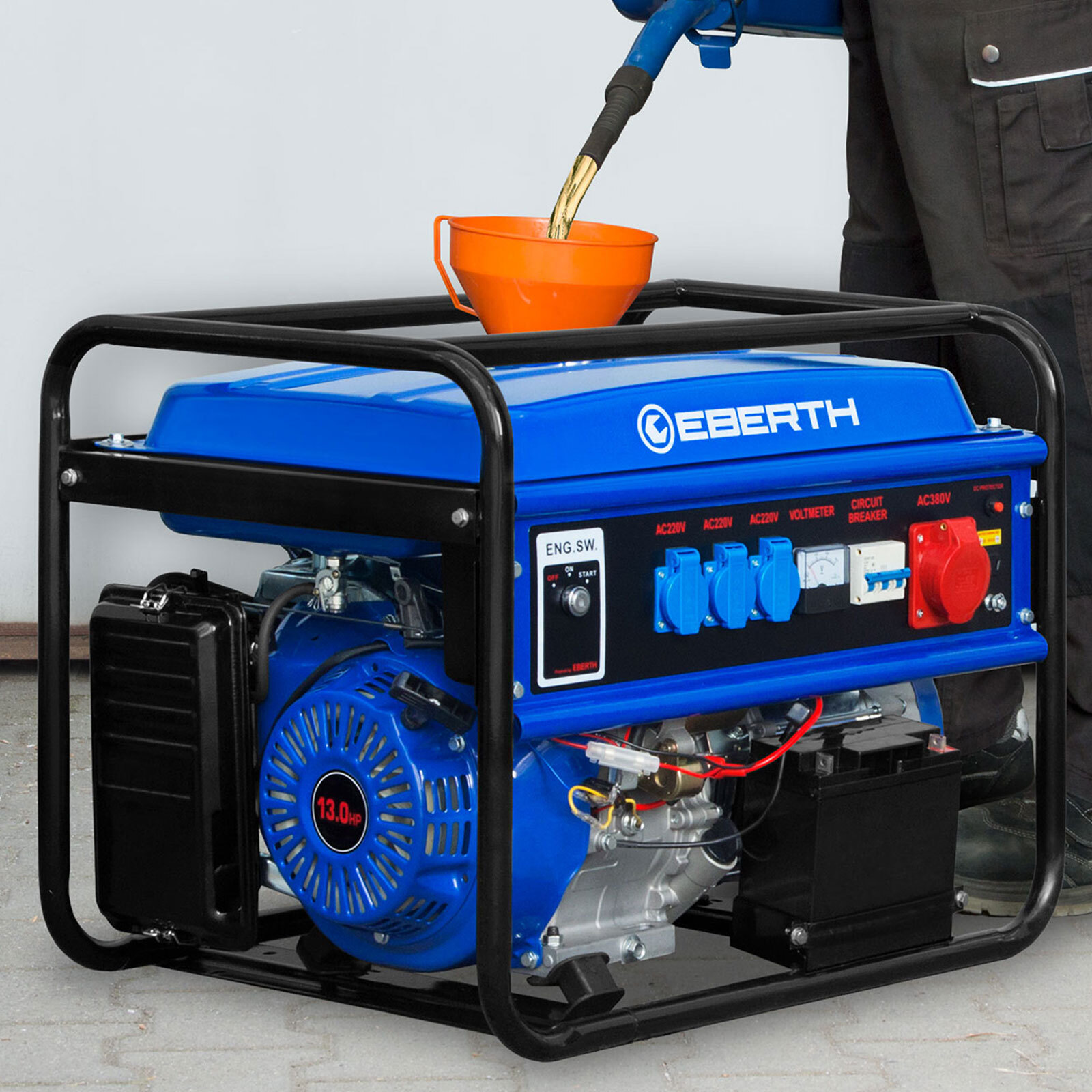 EBERTH Stromerzeuger Notstromaggregat 5500 Watt Stromaggregat Generator ...
